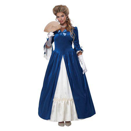 California Costumes Womens Martha Washington Colonial Blue Dress | The ...